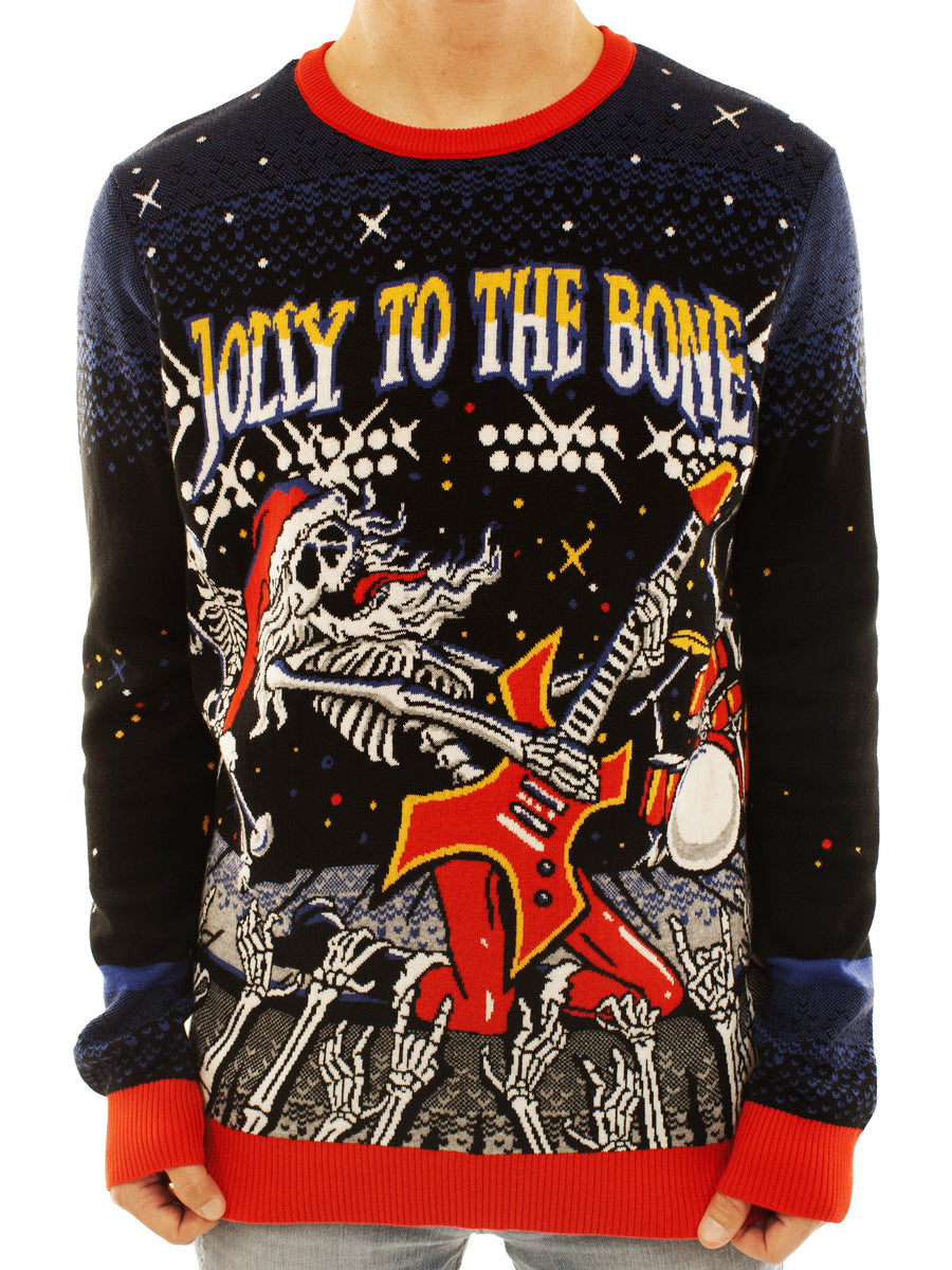 Ugly Christmas Sweater for Men and Women - Jolly to the Bone Skeletons ...
