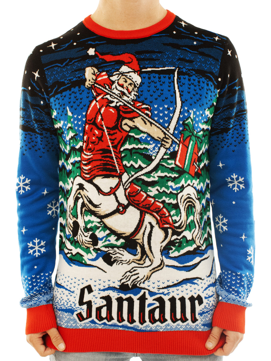 Ugly Christmas Sweater for Men and Women - Centaur Santa - Santaur ...