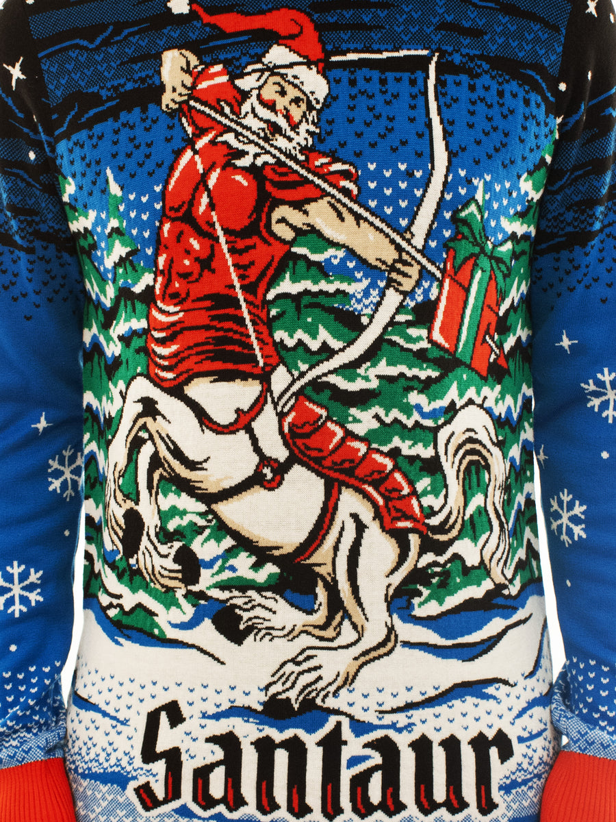 Ugly Christmas Sweater for Men and Women - Centaur Santa - Santaur ...