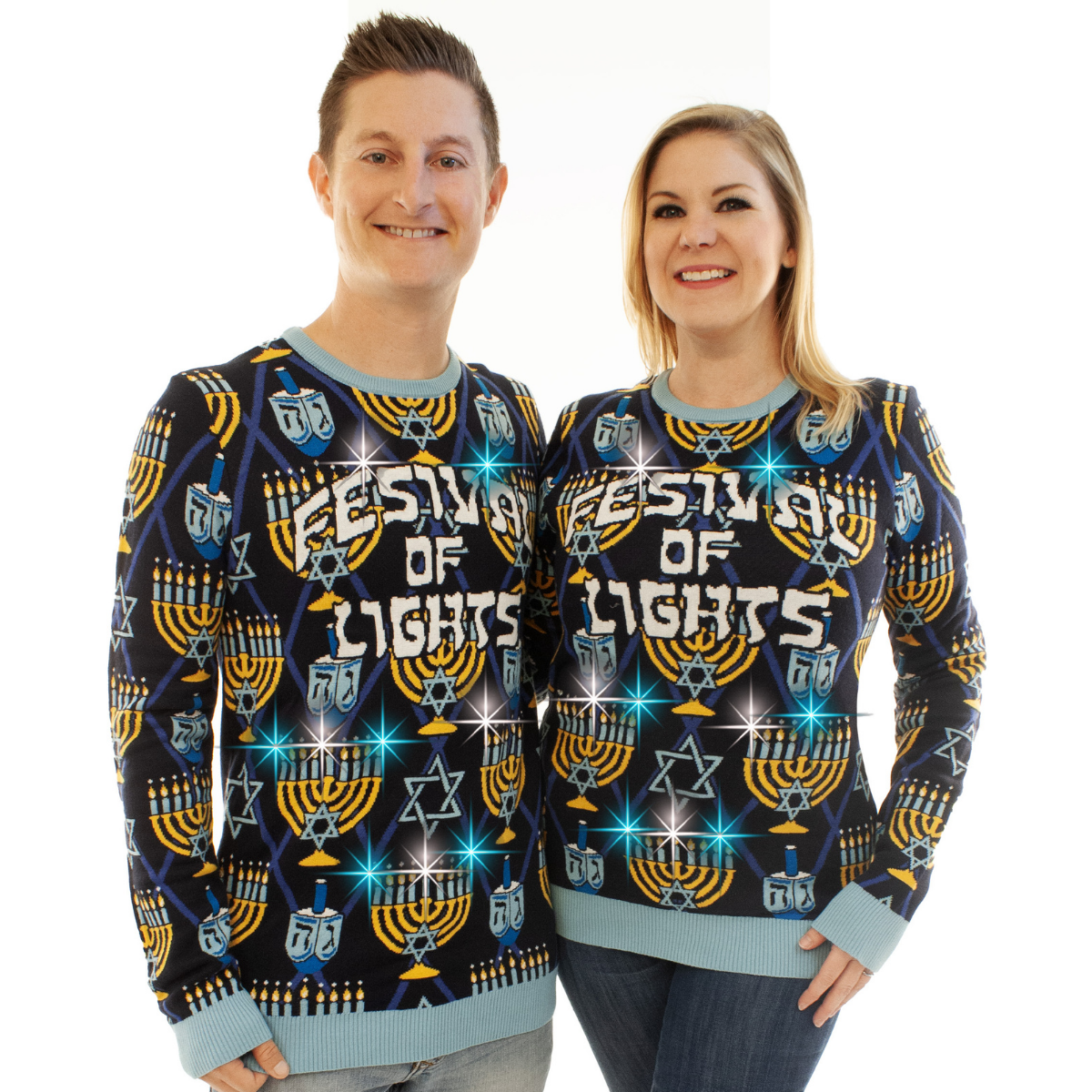 Ugly Hanukkah Sweater for Men and Women - LED Festival of Lights ...